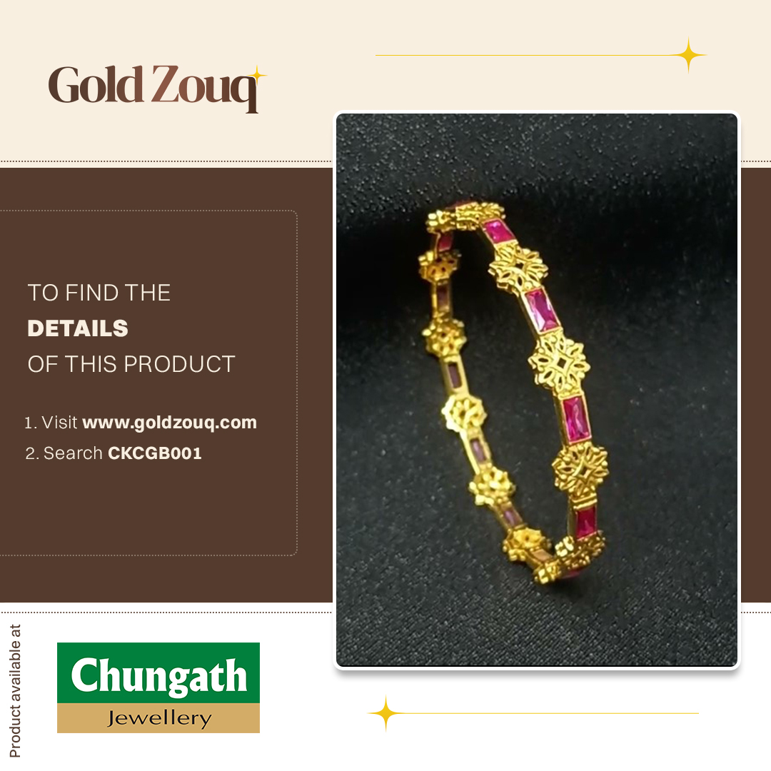 Floral Motif Bangle By Chungath Jewellery by Chungath Jewellery