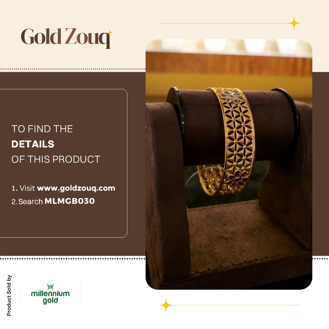 Exquisite 12 gram designer gold bangle by Millennium Gold